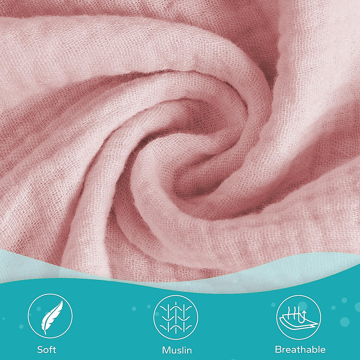 ZIGJOY Bunny Lovey Muslin Cotton Baby Security Blanket Soft Breathable Lovies for Babies Gifts for Newborn Infant Toddler Boys and Girls, Pink