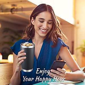 Cool Yoleb 20 oz Tumblers Bulk Stainless Steel Tumbler with Lid Double Wall Vacuum Insulated Coffee Mug 20oz Powder Coated Cup for Hot and Cold Drinks (Black, 12 pack)