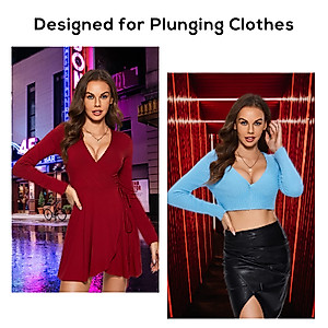 DOBREVA Women's Push Up Wireless Bra Padded T Shirt Bras No Underwire Plunge Bralette White 38D