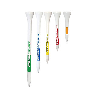 Pride Professional Tee System, 2-1/8 Inch Shortee Golf Tees - 120 Count Bag (Red on White)