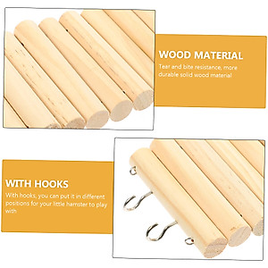 FUOYLOO Ladder Fence Wooden Suspension Bridge Guinea Pig Wooden Rat Bendable Ladder Hamster Wooden Ladder Climbing Ladder Climbing Toys Hedgehog Separating Fence Small Animals Ornaments