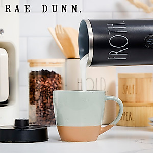 Rae Dunn Electric Milk Frother Steamer -Stylish Automatic Milk Steamer and Frother, Milk Warmer, Hot and Cold Foam Maker for Coffee, Latte, Cappuccino, Macchiato - 550 Watt (Black)