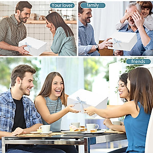 WLUSEAXI 15Pack Gift Boxes with Lids for Presents, 10x8x4 Inch Bridesmaid Proposal Box, White Gift Boxes with Ribbon for Bride Shower, Birthday, Wedding, Party, Graduation Gift