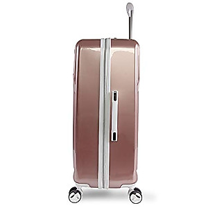 BEBE Women's Luggage Stella 29" Hardside Check in Spinner, Telescoping Handles, Rose Gold, One Size