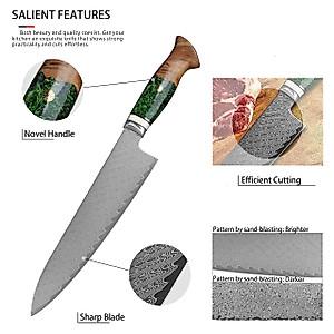 CULITECH Chef Knife, 8 inches Damascus Knife for Kitchen use, Household Stainless Knife for Daily Cooking