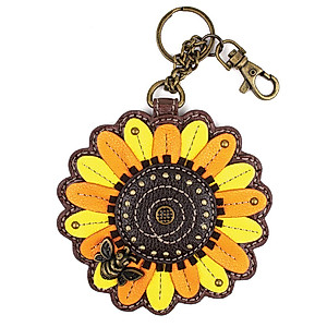 CHALA Handbags Charming Crossbody or Shoulder Convertible Large Purse - BLACK (Beautiful Sunflower)