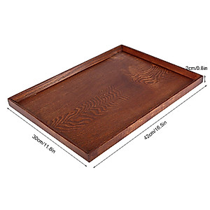Wooden Serving Tray Plate Serving Tray Food Home Decoration Easy to and Convenient to Storage (42 * 30 * 2cm)