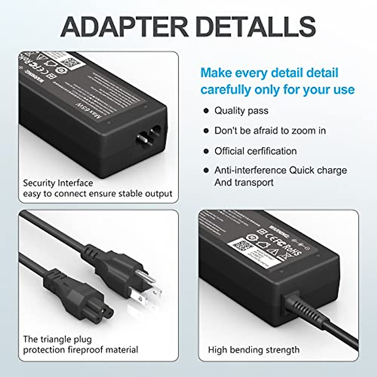 19.5V 3.33A 65W HP Laptop Charger Replacement HP Elitebook Charger Compatible for Elitebook 840-G3 850-G3 820-G3 745-G3 725-G3 755-G3 840-G4 820-G4 850-G4 840-G5 G6 Power Cord