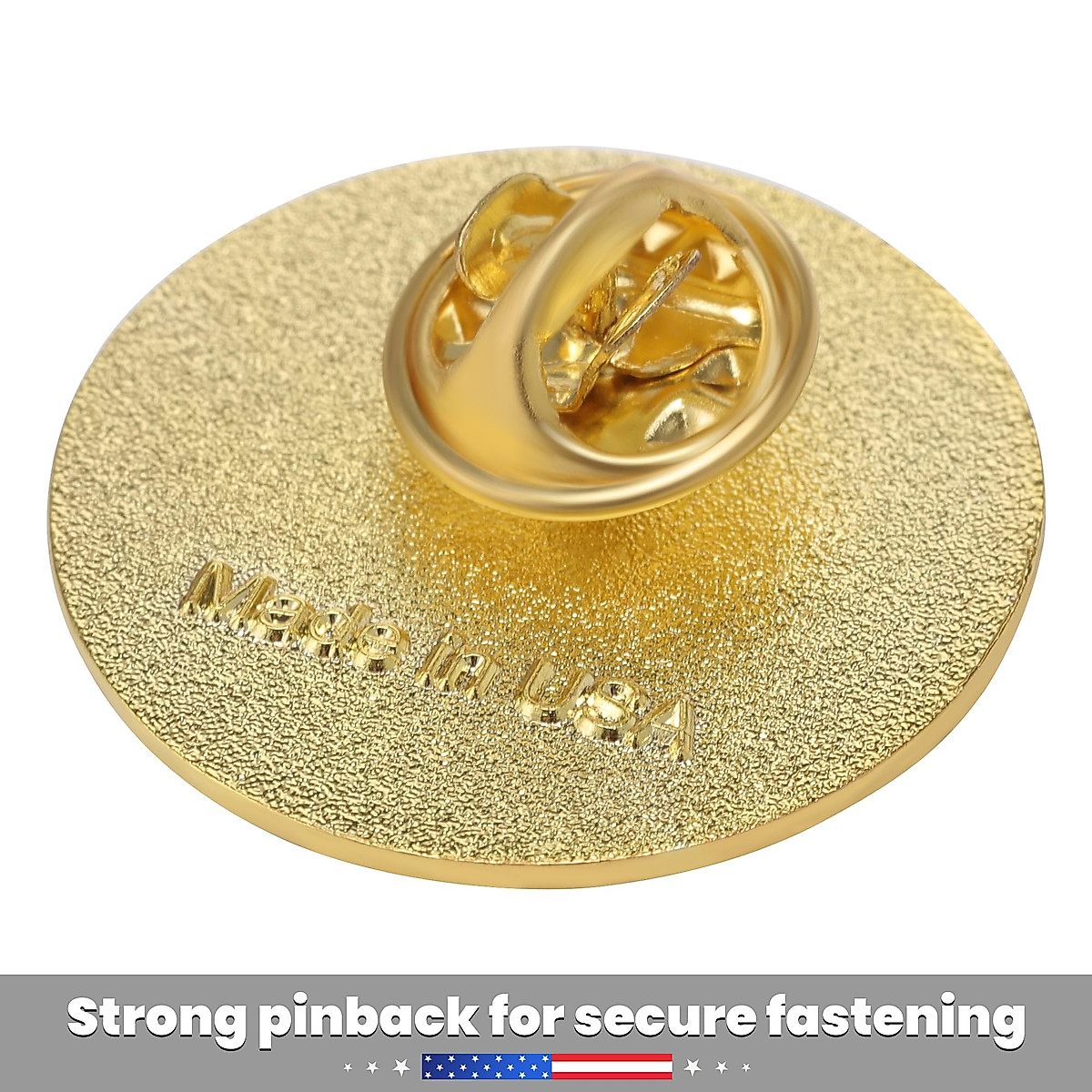 10 Pack Round American Flag Pin- Pround to Be An American Pin, Gold US Flag Lapel Pin for Memorial Day, Flag Day, Independence Day, Veterans Day