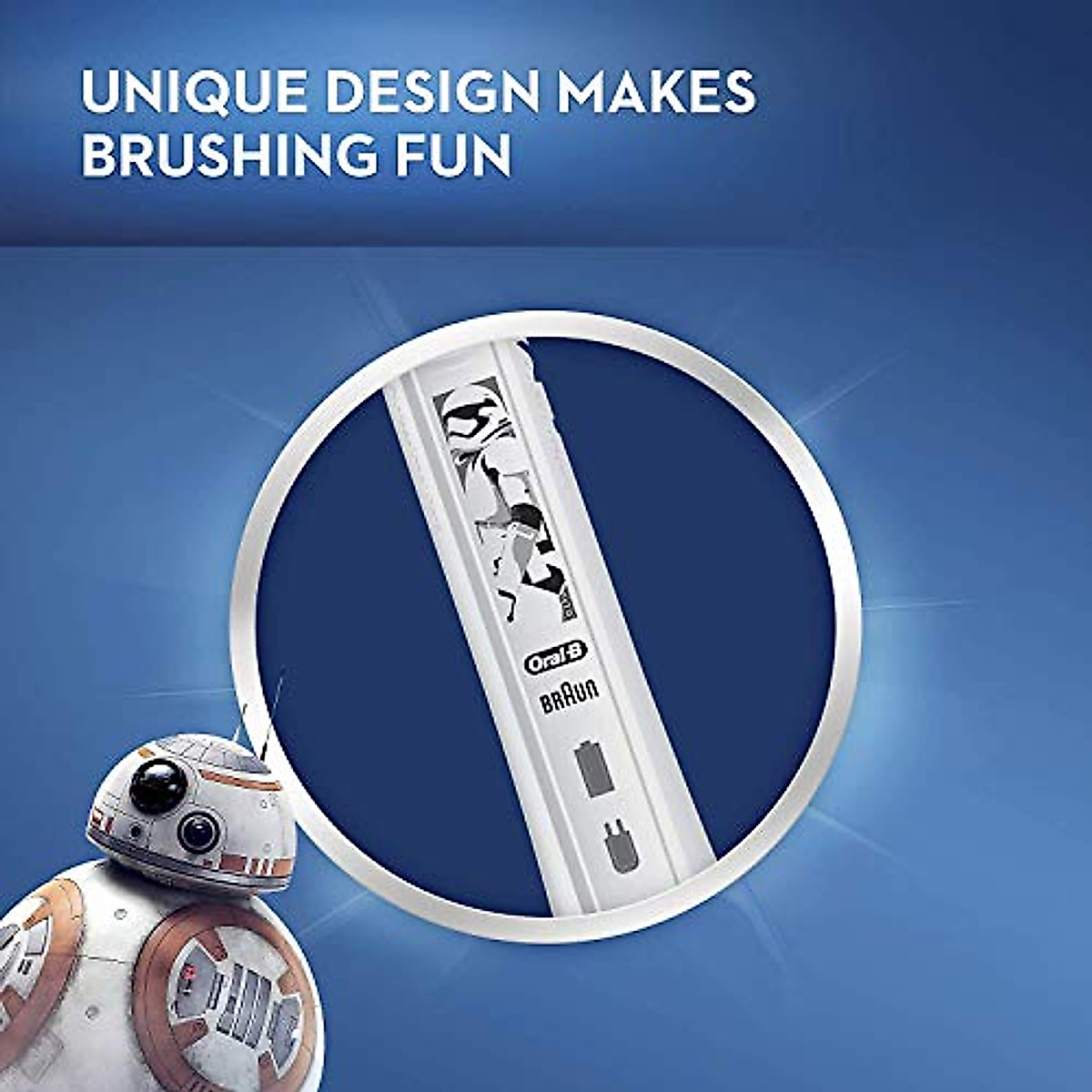 Oral-B Kids Electric Toothbrush with Replacement Brush Heads, Featuring Star Wars, for Kids 6+