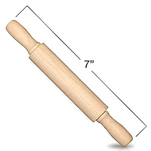 ArtCreativity 7 Inch Mini Rolling Pins for Kids - Set of 3 - Small Wooden Rollers for Baking, Cooking, Play Doh, Clay, Cookie Dough - Arts and Crafts Toy Supplies for Boys and Girls