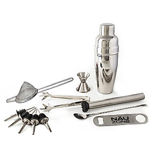 Professional Bartending Kit (12 Piece) | Cocktail Shaker Set | Bar Set with Elegant Stainless Steel Large 30 Oz. Cocktail Shaker - Premium Mixology Bartending Kit | Deluxe Gift Packaging