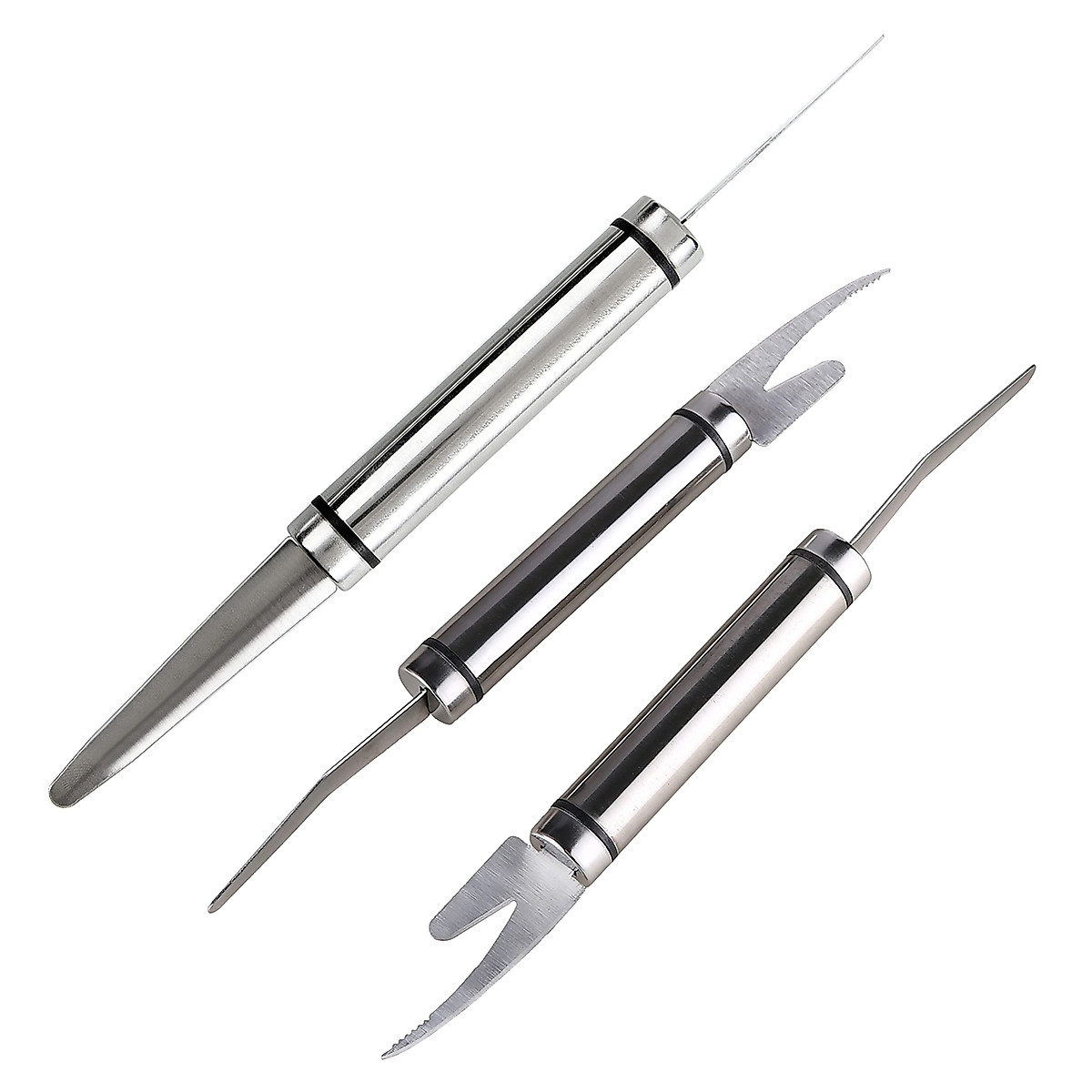 3Pcs 5 in 1 Multifunctional Shrimp Line Fish Maw Knife, Multipurpose Shrimp Peeler, Stainless Steel Shrimp Deveiner Tool, Fish Scale Knife for Home Kitchen