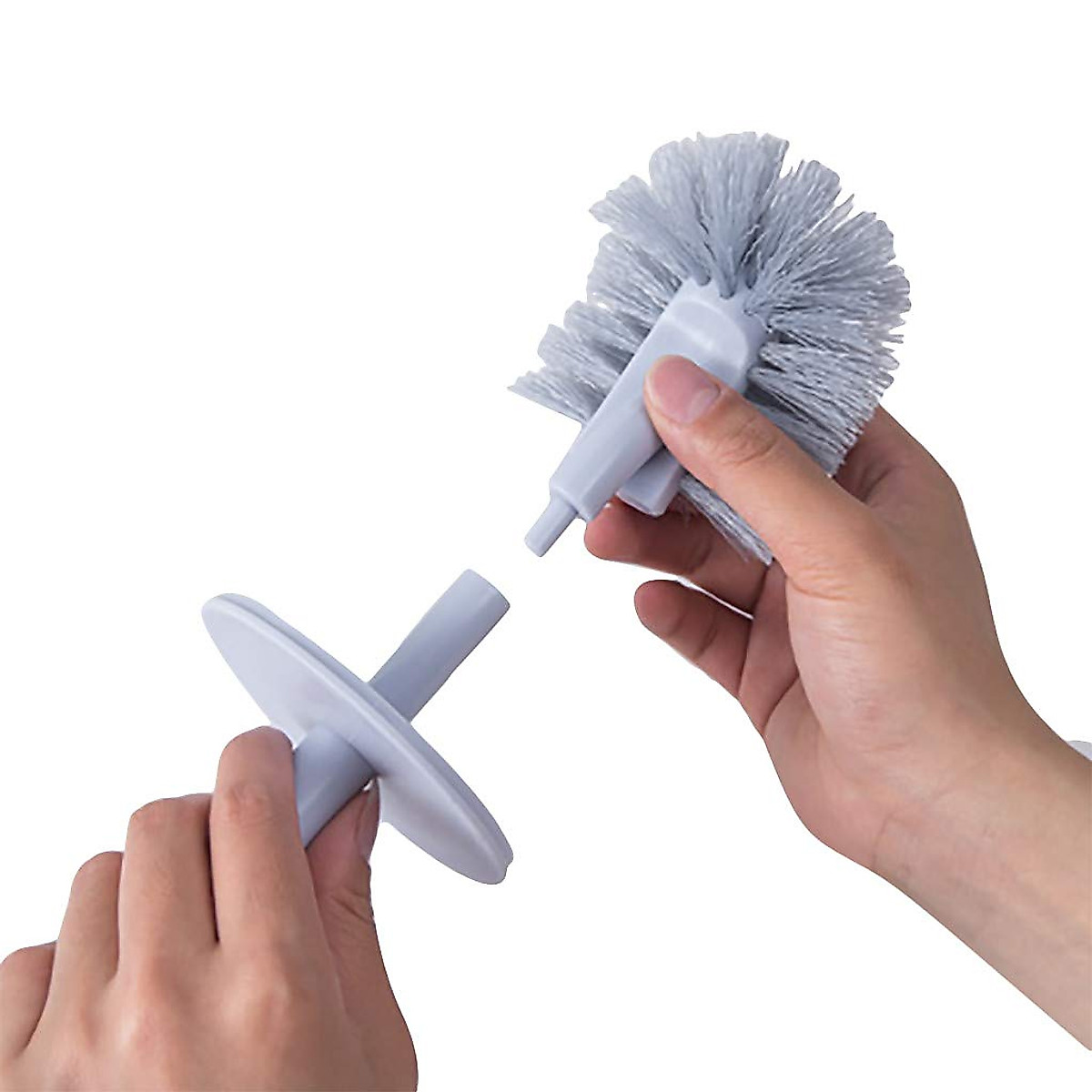 Toilet Bowl Brush and Holder, Covered Bathroom Toilet Brush, Bathroom Deep Cleaning Toilet Cleaner Scrubber Under Rim with Curved Bristle, Space Saving, Deep Cleaning Brush for Toilet (Blue)