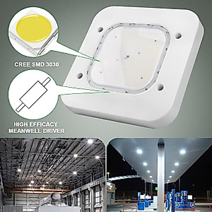 TANLITE LED Canopy Light 150W Gas Station Carport Ceiling Light 5700K, Parking Garage Lighting 21000LM Equivalent 600W HID/HPS, 90-277V IP65 DLC & UL Listed