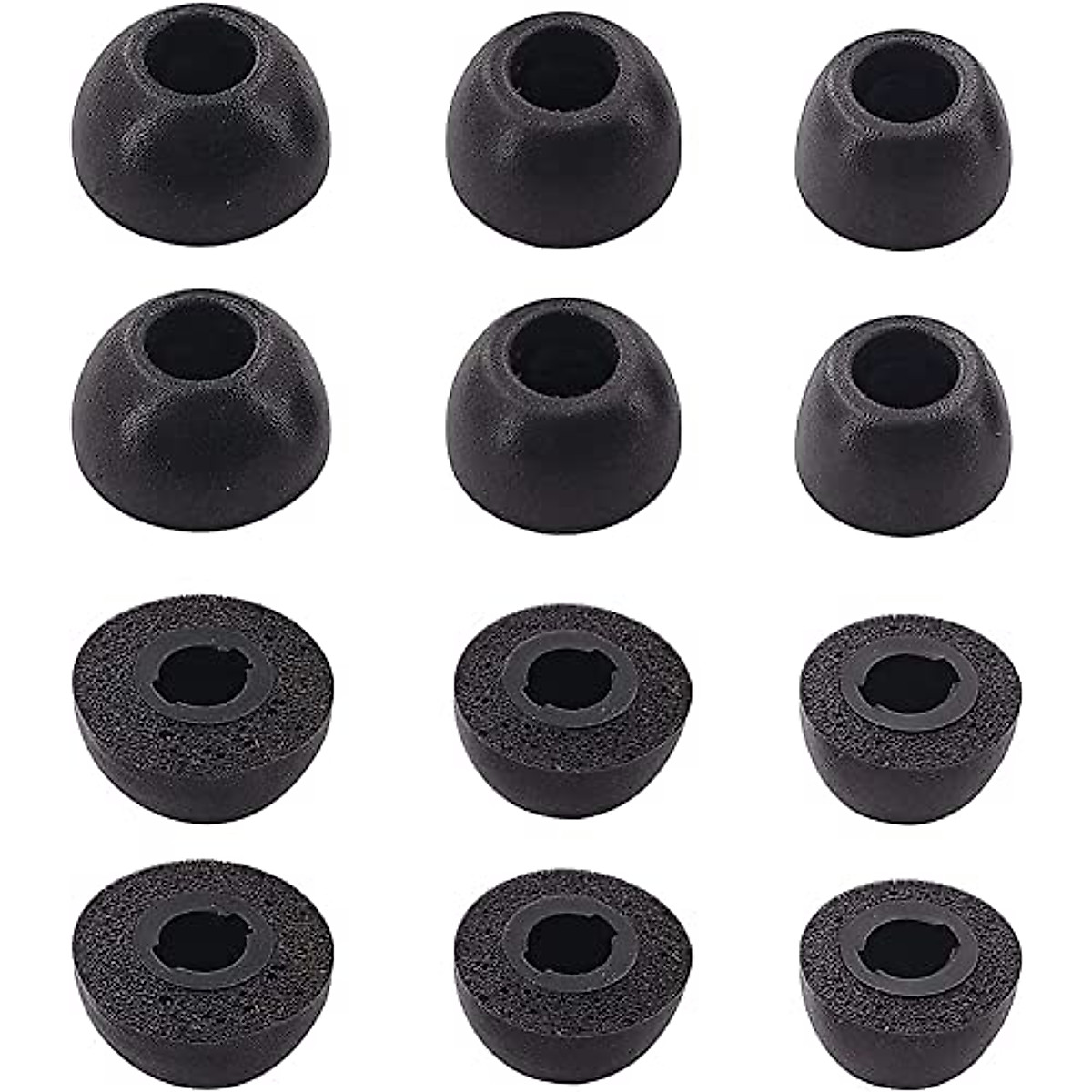 ALXCD Foam Eartips Compatible with Bose QuietComfort Earbuds II 2022 New, 6 Pairs S M L Sizes Soft Memory Foam Ear Tips, Compatible with Bose QuietComfort Earbuds ii 2022, Black sml