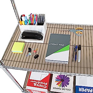 Seville Classics Heavy Duty Fitted Wire Shelf Liners Protector Mat, Non Adhesive, for Wired Shelves, Office, Kitchen, Garage, Semi-Transparent Taupe, 60" x 24" Shelf (5-Pack)