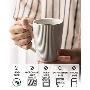 getstar Coffee Mugs Set of 4, Ceramic Coffee Mug Microwave and Dishwasher Safe, Coffee Cups Ceramic with Big Handle (13.5 oz, Classic White)