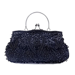 FUKZTE Purses and Handbags Envelope Evening Clutch Crossbody Bags Wedding Party Shoulder Bag for Women,black