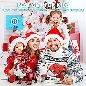 TNOIE Baby Toys Crawling Infant Toys Baby Musical Toys for Toddlers Walking Robot Dog Toy Educational Interactive Light-up Gifts Toys for 1 2 3 4 5 Year Old Boys Girls