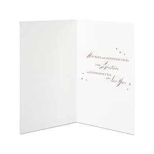 Papyrus Boxed Christmas Cards with Envelopes, Peace and Happiness, Glitter-Free Christmas Tree (12-Count)