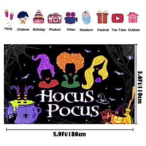 Large 71" X 43" Backdrop, Party Decorations, Witch Sisters Backdrop for Decorations Party, Birthday Decorations for Kids