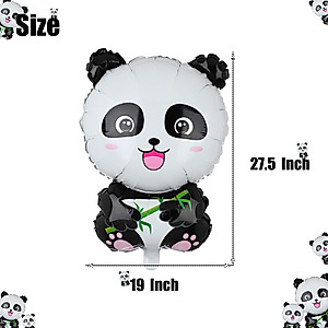 2 Pcs Panda Large Mylar Foil Balloons Jungle Safari Animals Theme Birthday Party Decorations Kids Gift Shower Decor Supplies