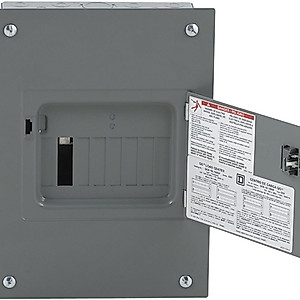 Square D - QO816L100DF QO 100-Amp 8-Spaces 16-Circuit Indoor Flush Mount Main Lugs Load Center with Cover and Door