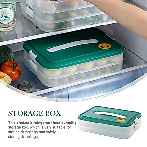 DOITOOL Refrigerator Drawer Organizer Refrigerator Food Storage Box Box Crisper Plastic Ravioli Plate Dumpling Organizer Box Fridge Egg Organizer