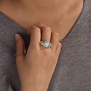 Bling Jewelry Sterling Silver 2 ct CZ Triple Circlet Engagement Ring - Size 7