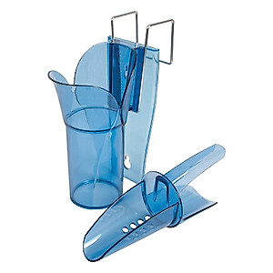 San Jamar SI5000 Polycarbonate Saf-T-Scoop and Guardian System, 6oz to 10oz, for Bar and Beverage Station, Blue