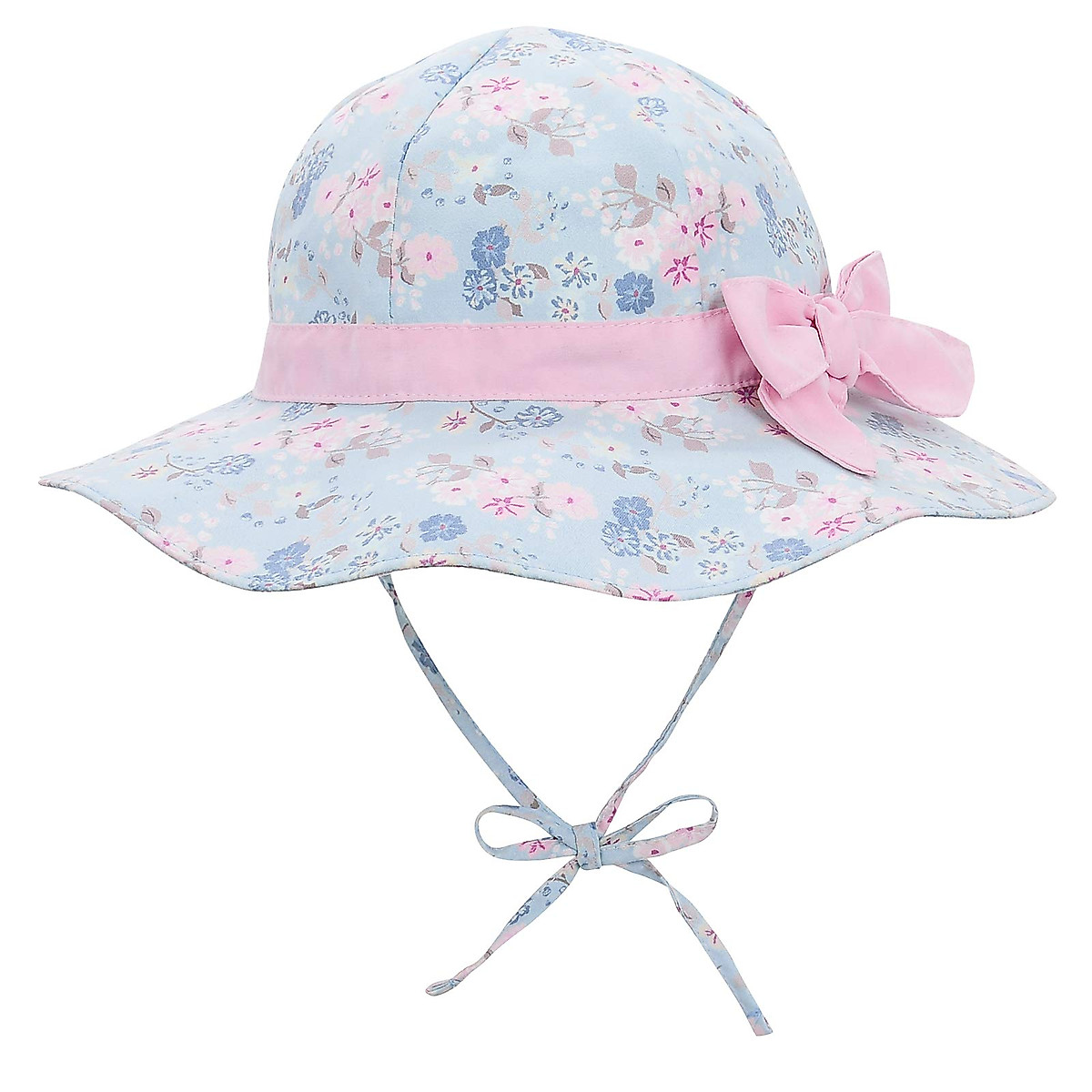 Baby Hat Bows for Girls Baby Bonnet Sun Hats for Babies UPF 50+ Baby Hats 6-12 Months Powder Blue Bow Outdoor Caps