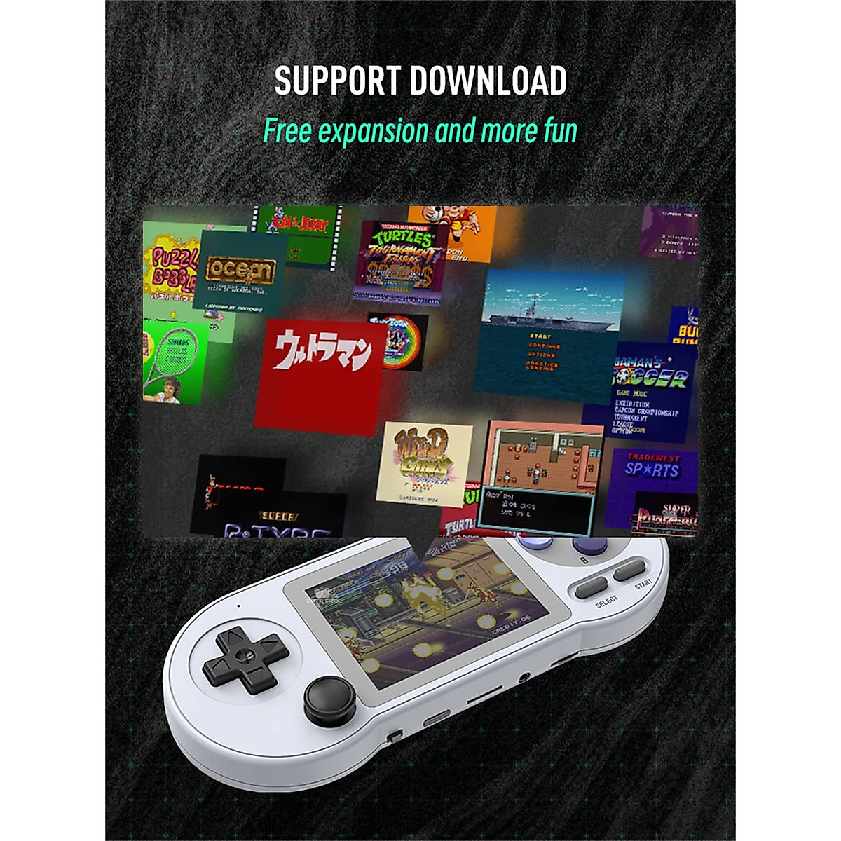 Handheld Game Console, Built in 6000+ Games, 3.0 Inch IPS Screen Retro Handheld Game Console, SF2000 Handheld Console Support 7 Emulators & AV Output, Ideal Gift for Kids Adults