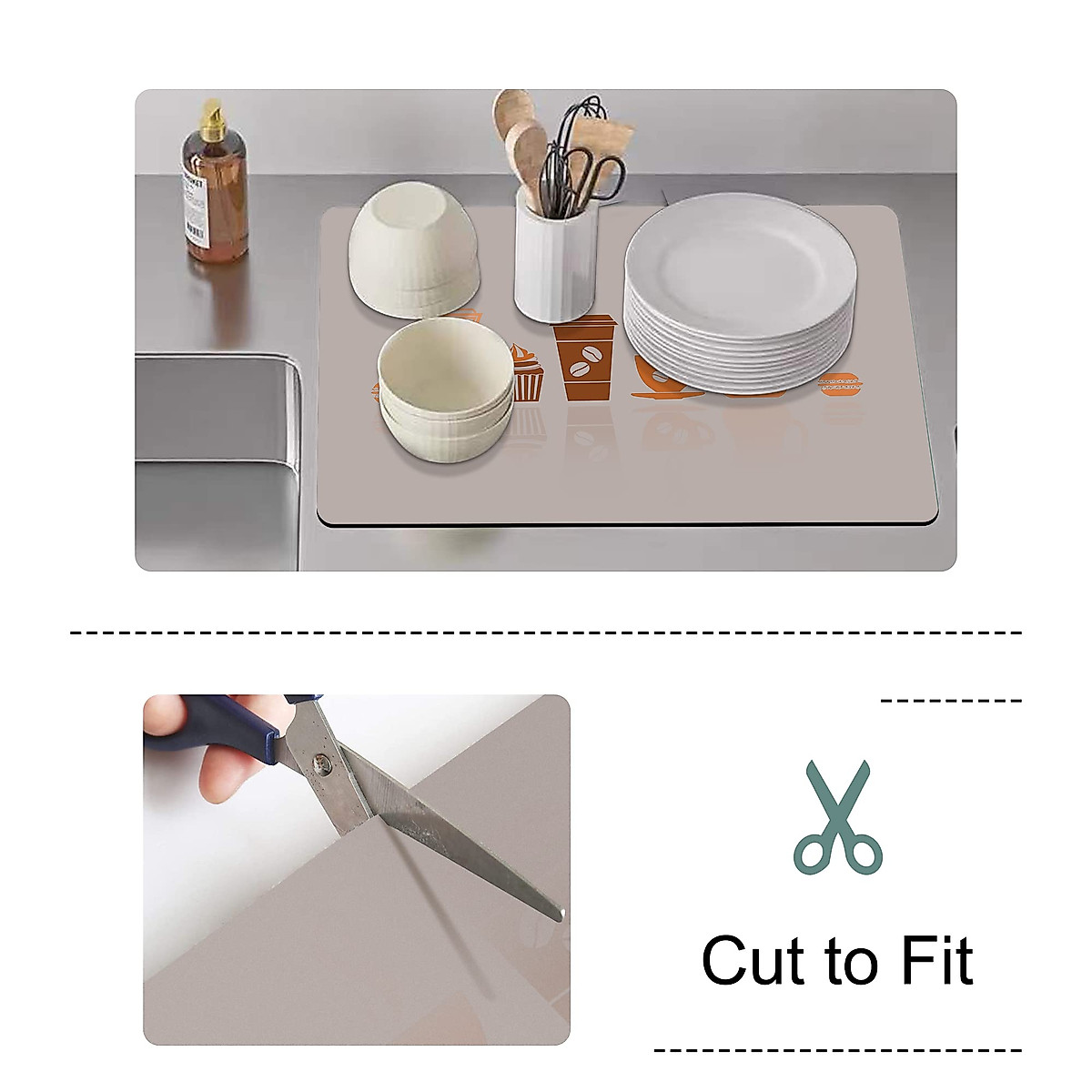 Golener Thick Counter Protector Absorbent Coffee Machine Spill Mat,Coffee Machine protector,Desk protector,Prevent Moving,Coffee Mat Placemats Under Any Drink Coffee,Tea