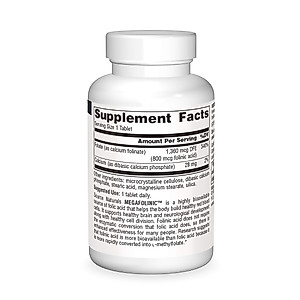Source Naturals MegaFolinic, Bioactive Form of Folic Acid, 800 mcg - 120 Tablets