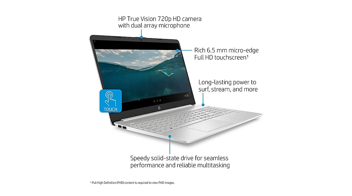 HP 2022 Notebook Laptop with Touchscreen and 11th Gen Intel i3