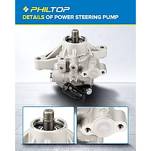 PHILTOP 21-5456 Power Steering Pump Direct Fits Civic 2006 2007 2008 2009 2010 2011 1.8L L4, Power Asist Pump 56110RNA305, 56110RNAA01, 56110RNAA02, Automotive Replacement Power Steering Pumps