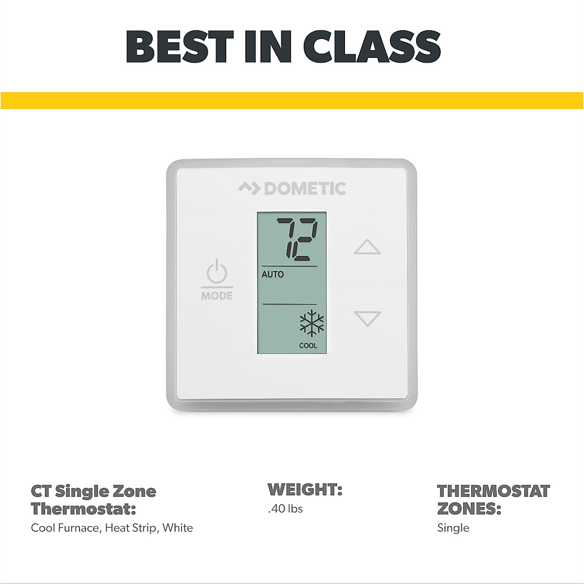 Dometic 3316250.700 Single Zone White T-Stat/Heat Strip/Heat Pump