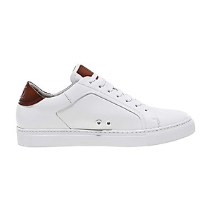 J75 Men's Blake-Low Leather Low Top Sneaker | Lightweight Comfortable & Durable | Lace Up Classic Casual Trainers|White Pebble Size 12