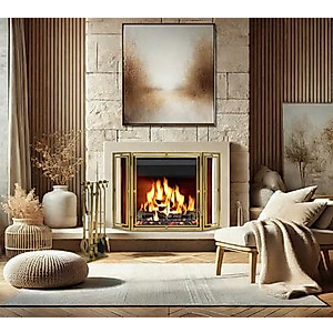 Pilgrim Home and Hearth 18086 Sinclair Fireplace Tool Set, Burnished Brass, 20 Pounds