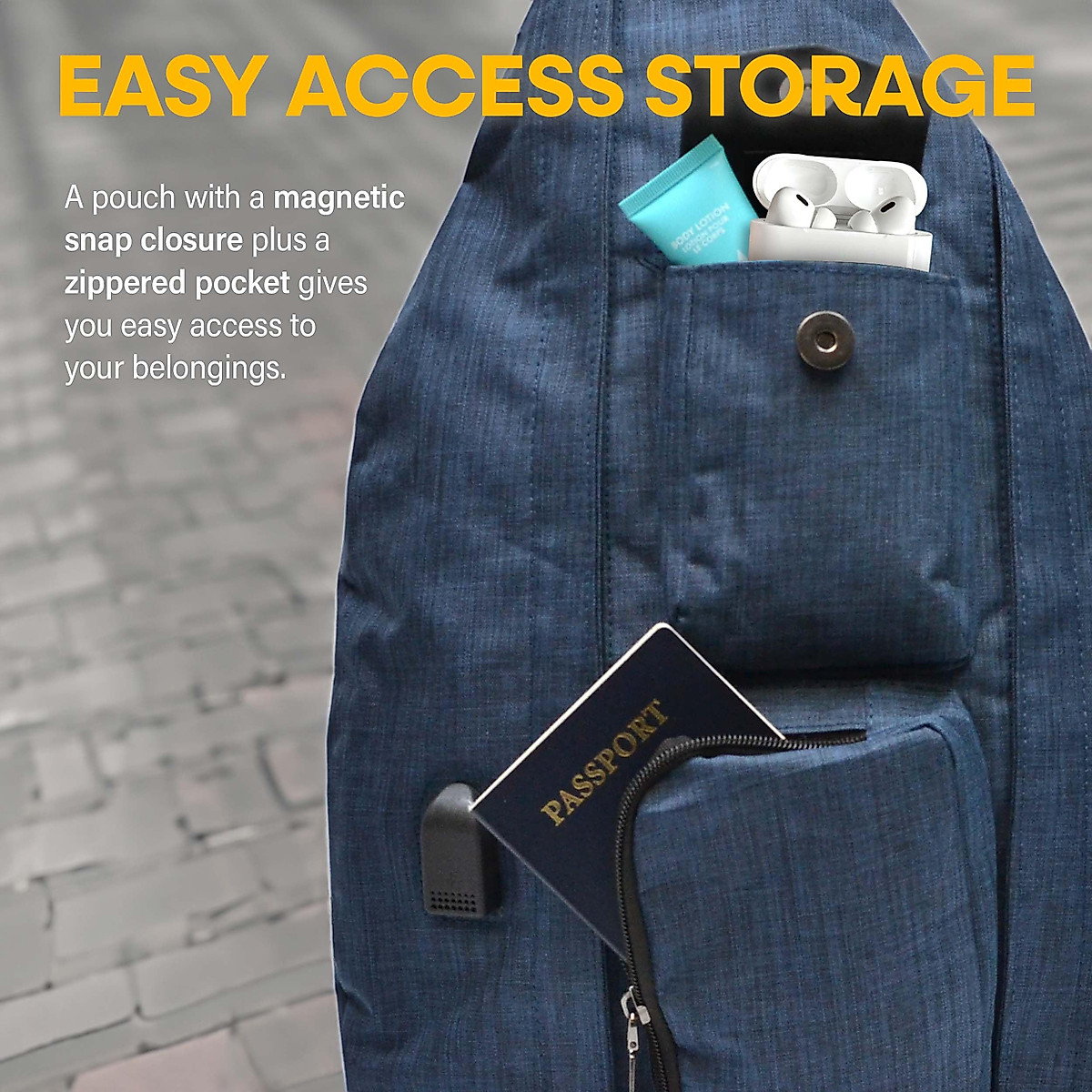 Nupouch Rucksack Bag, Anti-Theft Crossbody Sling, Backpack, Soho Collection Olive