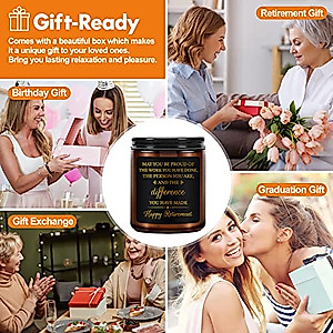 Retirement Gifts for Women-Lavender Scented Candle,Funny Female Retirement Gifts for Teacher Nurse,Gifts for Retirement Party Decorations,Happy Retired Present for Mom Grandma,Dad,Coworker