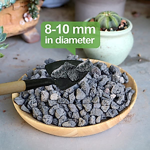 2.7lb Black Horticultural Lava Rock Bonsai Drainage Gravel Decorative Stones for Indoor Potted Plants Succulent Cactus Gritty Planting Medium Volcanic Pebbles for Terrarium, Gardening, Top Dressing