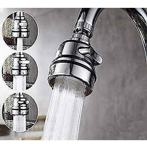 Kitchen Sink Aerator, 360-Degree Swivel Faucet Aerator, Water Saving Faucet with Gasket Faucet Replacement Part for Kitchen,Bathroom - 3 Spray Modes Adjustment
