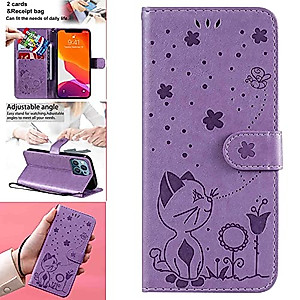 Fansipro Phone Cover Wallet Folio Case for Oppo Reno 6 PRO Plus 5G, Premium PU Leather Slim Fit Cover for Reno 6 PRO Plus 5G, 2 Card Slots, Nice fit, Purple