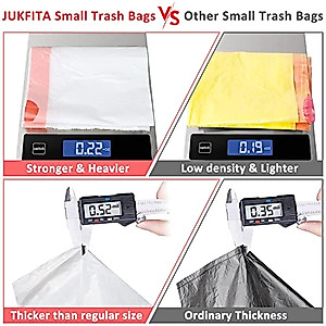Small Trash Bags Drawstring 3-5 Gal, JUKFITA 120 Count Small Garbage Bags, Strong Unscented 4 Gallon Trash Bags Drawstring, Individual White Trash Can Liners for Bathroom Kitchen Office Bedroom