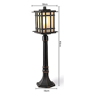 ZMY Classical Industrial Outdoor Post Lights Vintage Waterproof Retro Glass Lampshades Column Lamps Aluminum Street Garden Home Villa Park Pillar Lights