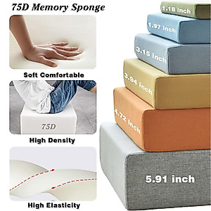 Custom Bench Cushion for Indoor Furniture,Window Seat Cushions Indoor,50D Thickened Foam Bench Pads with Non-Slip Bottom,Indoor Bay Window Outdoor Garden Patio Waterproof Cushion