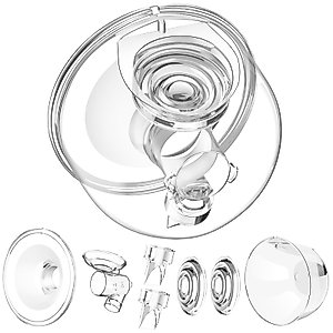 CreGear Wearable Breast Pump Milk Collector Cup Accessories 24mm Suitable for S9/S10/S12 Hands-Free Breast Pump Part Replacement, Include 24mm Flange, Duckbill Valve, Silicone Diaphragm and Linker