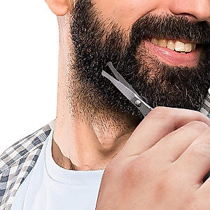 Kovira Precision Nose Hair Scissors with Adjustable Tension Screw - 10.16cm/4 Inch Overall Length - Rounded Safety Scissors for Trimming Nasal Hair - Also for Grooming Eyebrows, Ear Hair & Beards